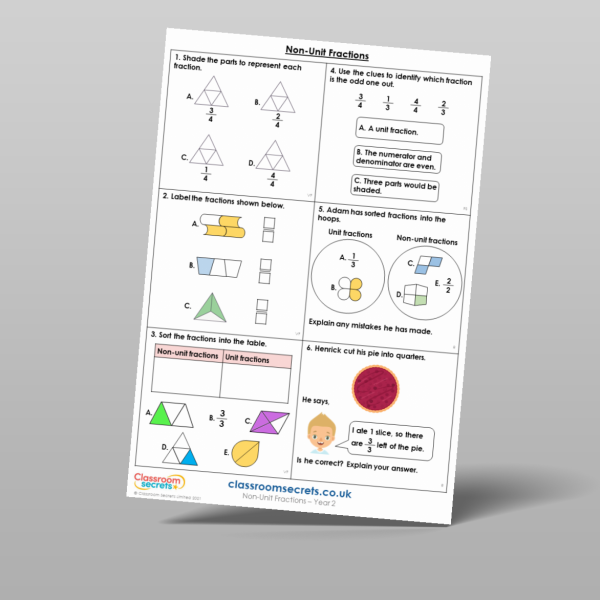 Year 2 Non Unit Fractions Mixed Activity Resource | Classroom Secrets