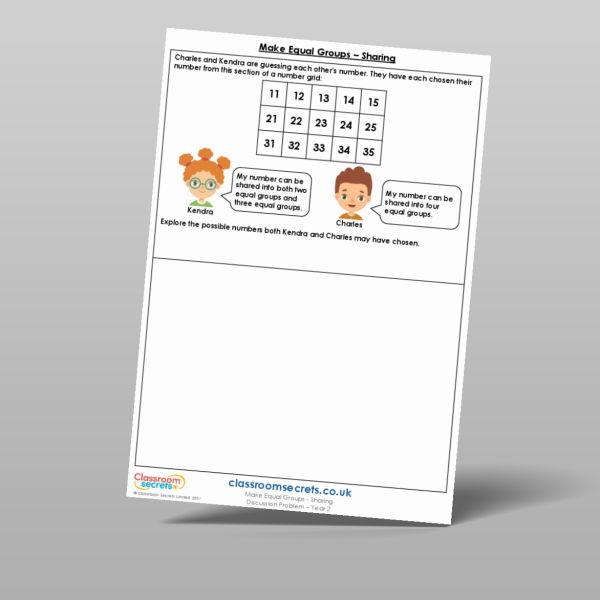 Year 2 Make Equal Groups Sharing Discussion Problem 2 Resource ...