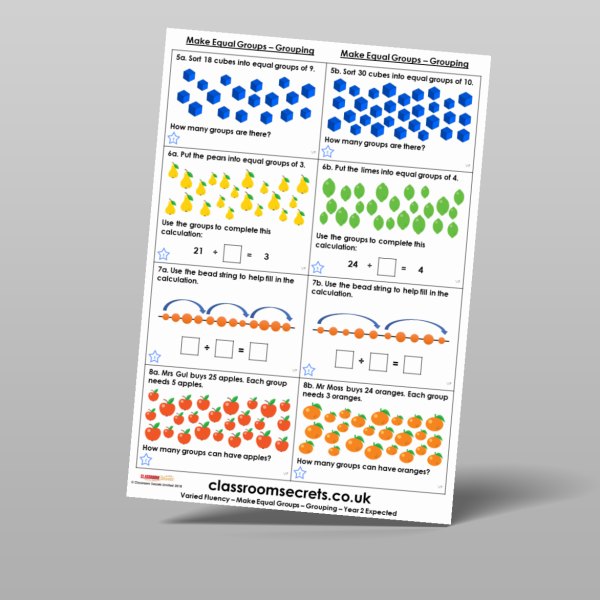 Year 2 Make Equal Groups Grouping Varied Fluency Resource | Classroom Secrets