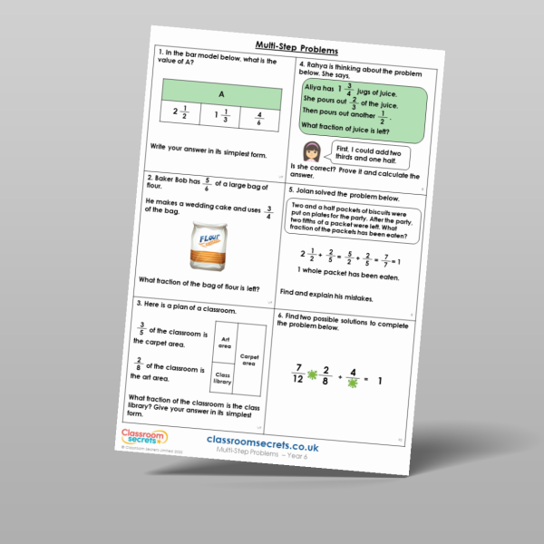 Year 6 Multi Step Problems Mixed Activity Resource | Classroom Secrets