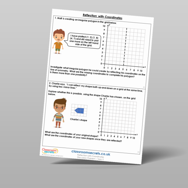 Year 5 Reflection With Coordinates Discussion Problem Resource ...
