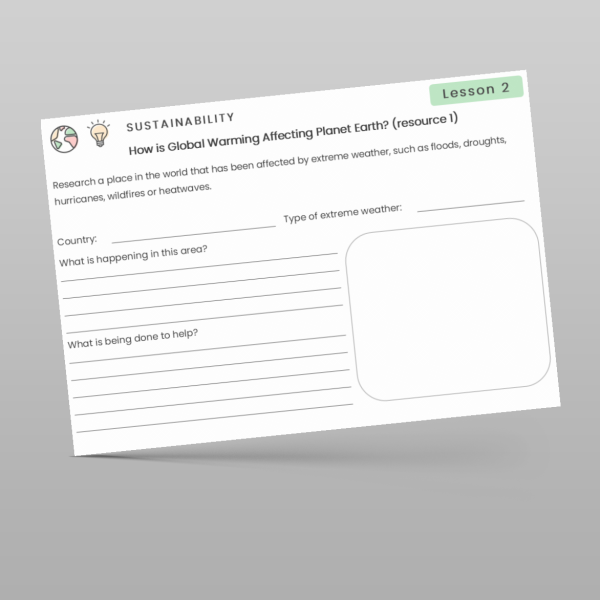 Year 4 Global Warming Worksheets Resource | Classroom Secrets