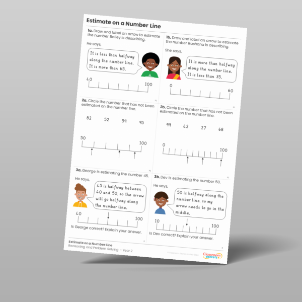 Year 2 Estimate On A Number Line Reasoning And Problem Solving Resource | Classroom Secrets