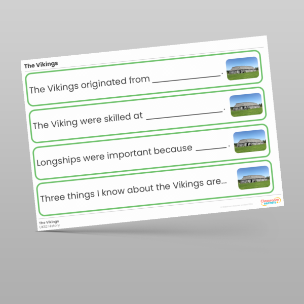 UKS2 The Vikings Stem Sentences Resource | Classroom Secrets