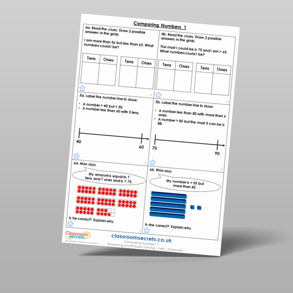 Year 1 Comparing Numbers 1 Reasoning And Problem Solving Resource ...