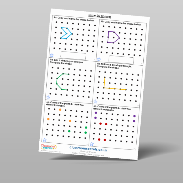 Year 2 Draw 2d Shapes Varied Fluency Resource | Classroom Secrets