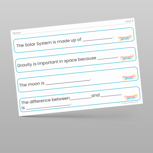 Year 5 Space Stem Sentences Resource | Classroom Secrets