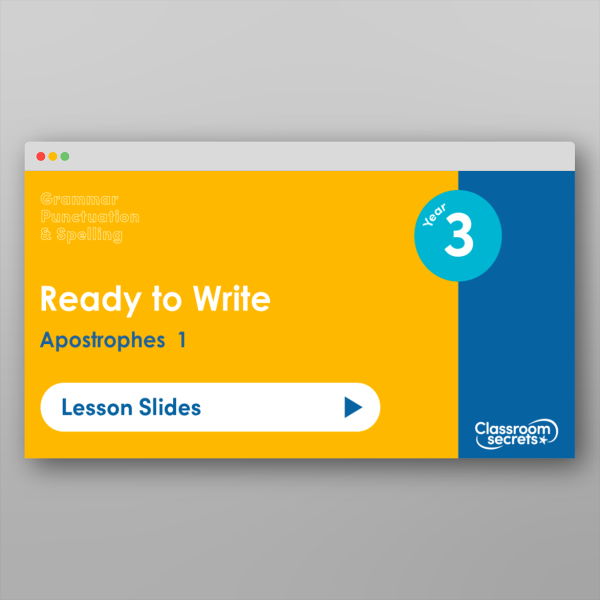 Year 3 Apostrophes 1 Lesson Slides Resource | Classroom Secrets