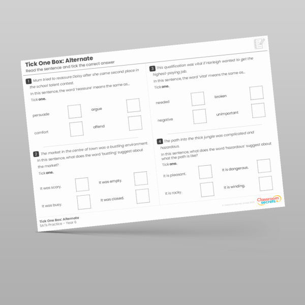 Year 6 Reading Sats Practice Set 3 Resource | Classroom Secrets