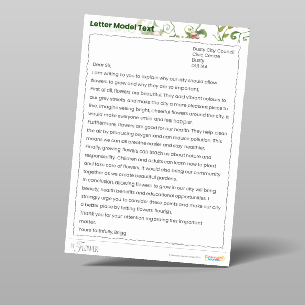 Year 3 The Flower Writing Unit Model Text Resource | Classroom Secrets