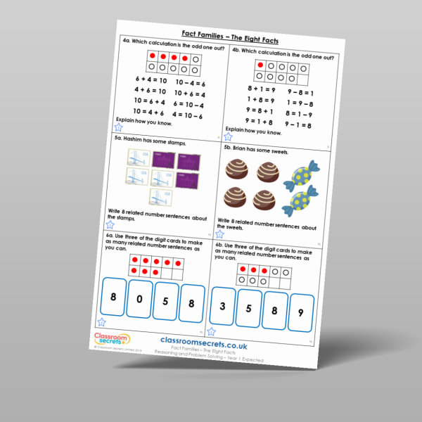 Year 1 Fact Families The Eight Facts Reasoning And Problem Solving ...