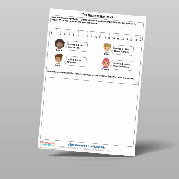 Year 1 The Number Line To 20 Discussion Problem Resource | Classroom ...
