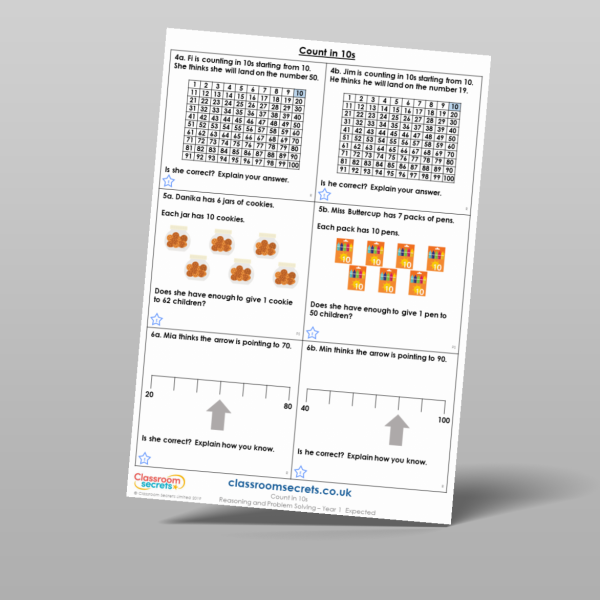 Year 1 Count In 10s Reasoning And Problem Solving Resource | Classroom Secrets