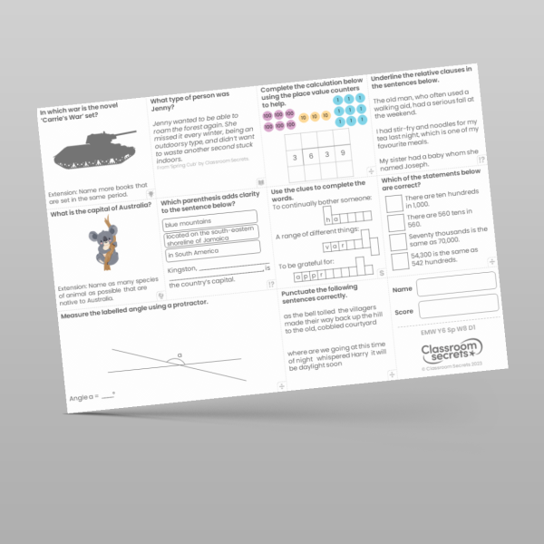Year 6 Early Morning Work Spring Week 8 Resource | Classroom Secrets