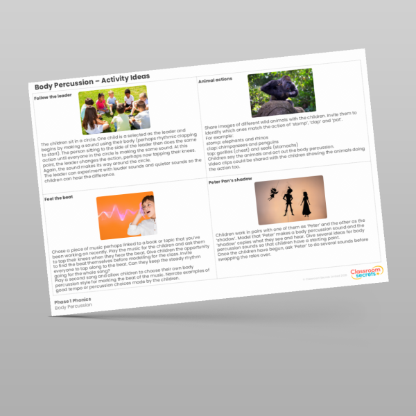Eyfs Phase 1 Phonics Body Percussion Activity Ideas Resource ...