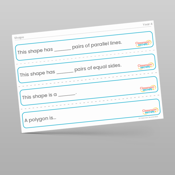 Year 4 Shape Stem Sentences Resource | Classroom Secrets