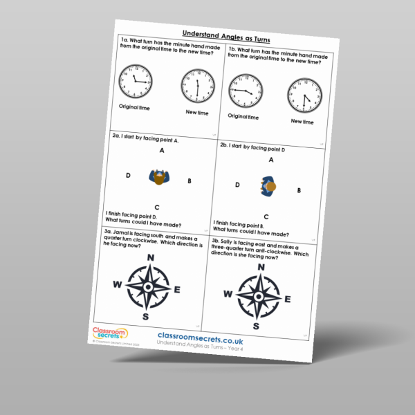 Year 4 Understand Angles As Turns Varied Fluency Resource | Classroom ...