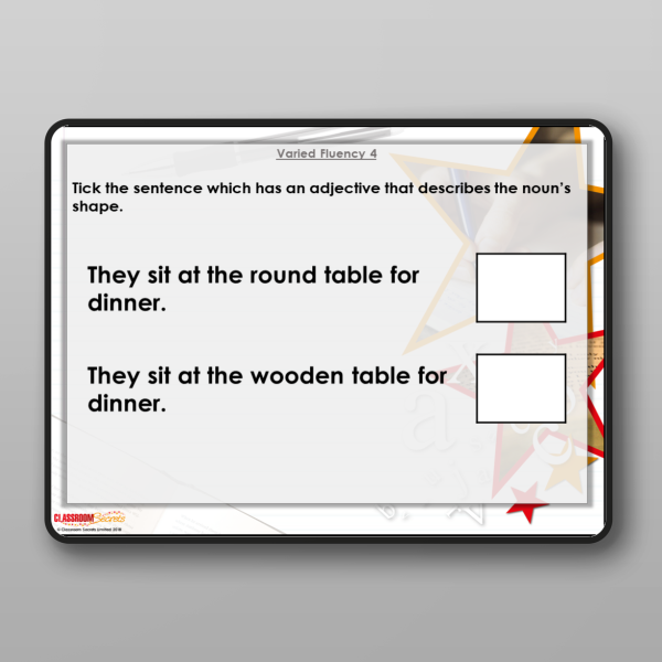 Year 2 Adjectives In Sentences Modelling Ppt Resource | Classroom Secrets