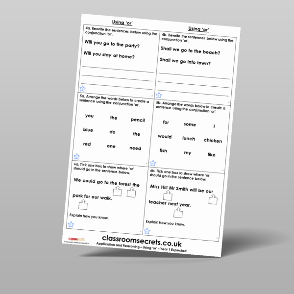 Year 1 Using Or Application And Reasoning 2 Resource Classroom Secrets