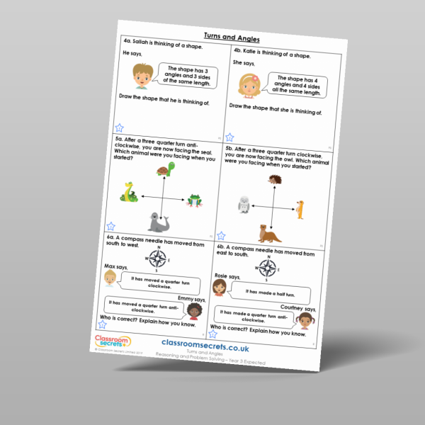 Year 3 Turns And Angles Reasoning And Problem Solving Resource ...