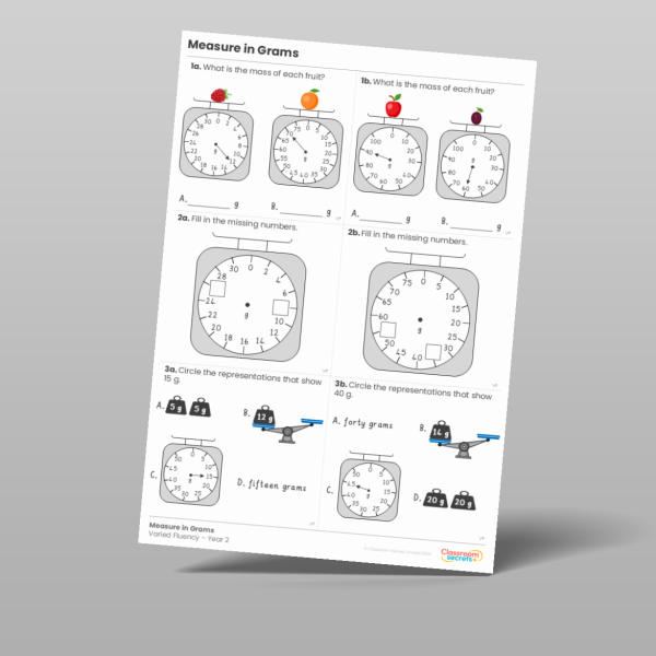 Year 2 Measure In Grams Varied Fluency 2 Resource | Classroom Secrets