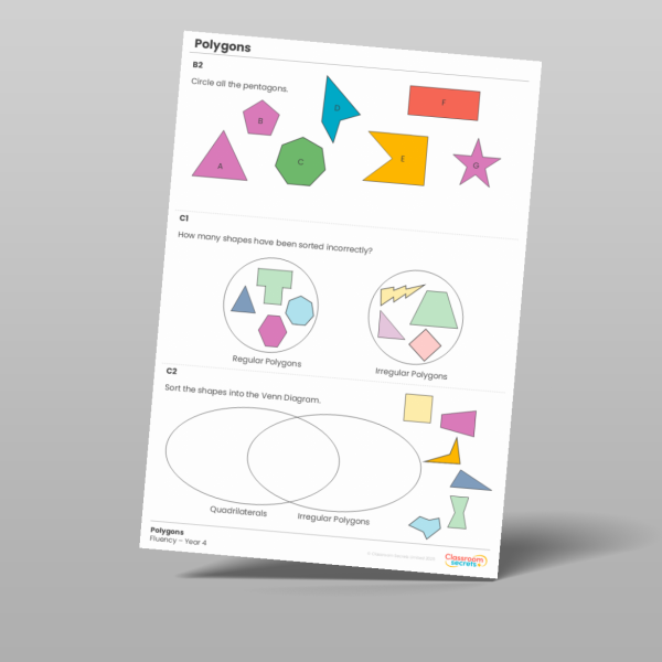 Year 4 Polygons Fluency Matrix Resource | Classroom Secrets