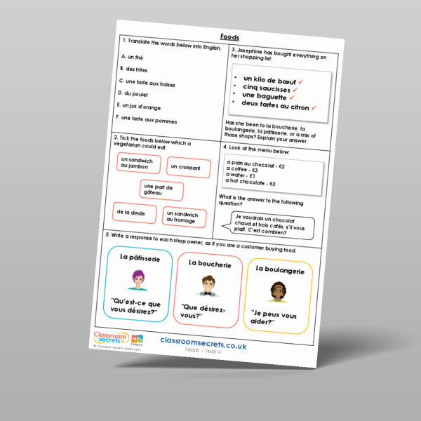 Year 4 Foods Main Activity Resource | Classroom Secrets
