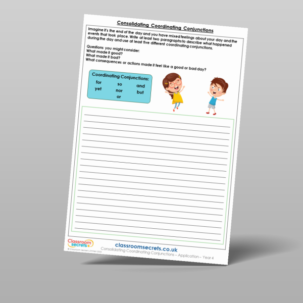 Year 4 Consolidating Coordinating Conjunctions Application Resource Classroom Secrets