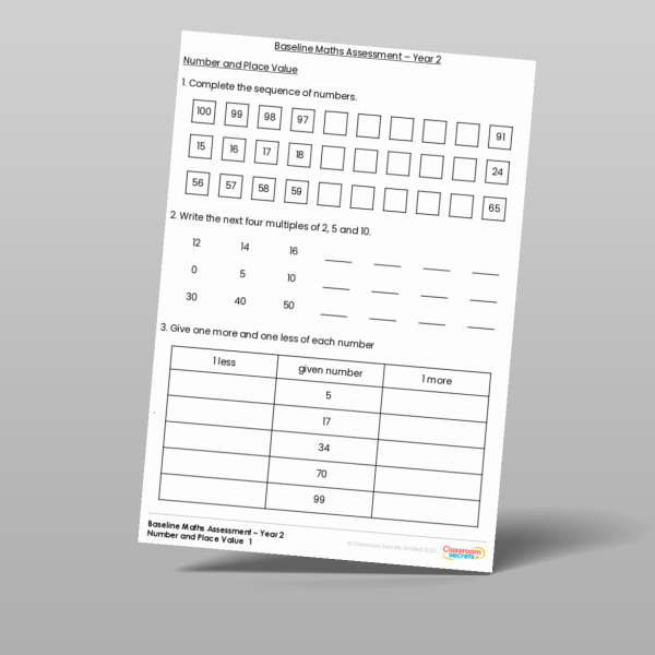 Year 2 Baseline Maths Assessment Resource | Classroom Secrets