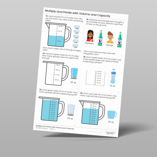 Year 2 Multiply And Divide With Volume And Capacity Varied Fluency ...