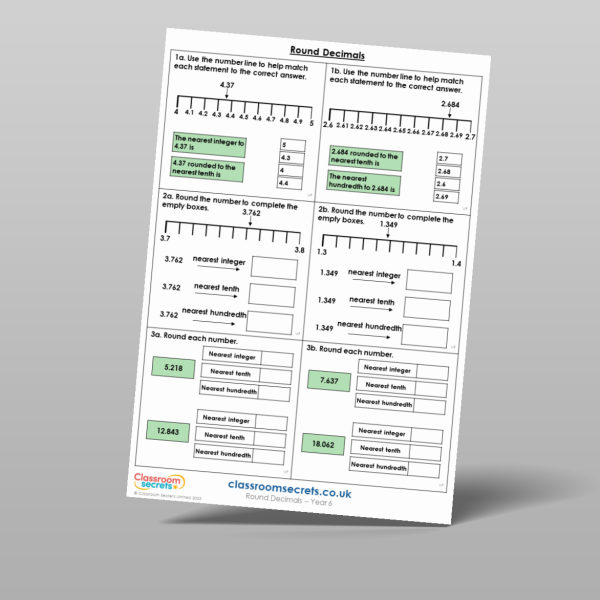 Year 6 Round Decimals Varied Fluency Resource | Classroom Secrets