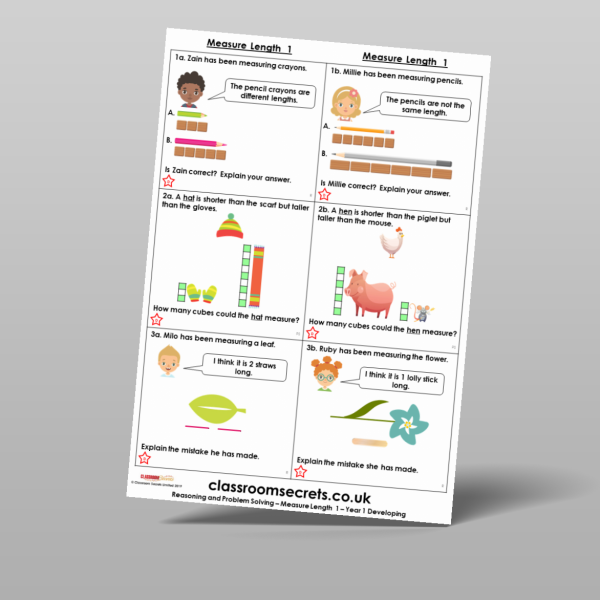 Year 1 Measure Length Using Objects Reasoning And Problem Solving 2 ...