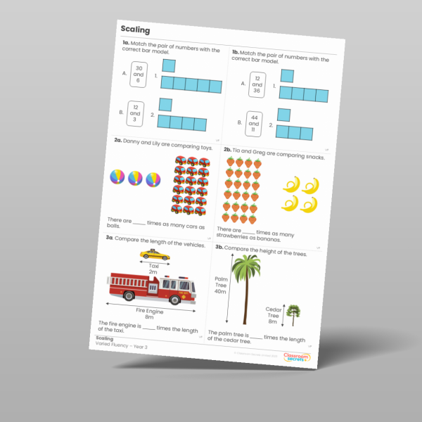 Year 3 Scaling Varied Fluency 2 Resource | Classroom Secrets
