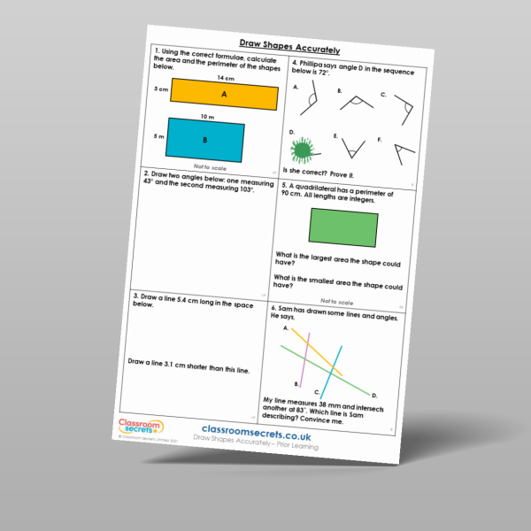 Year 6 Draw Shapes Accurately Prior Learning Resource | Classroom Secrets