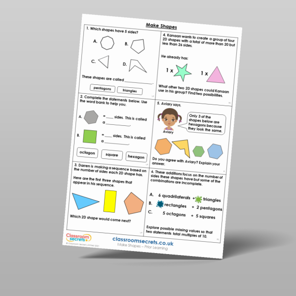 Year 4 Make Shapes Prior Learning Resource | Classroom Secrets