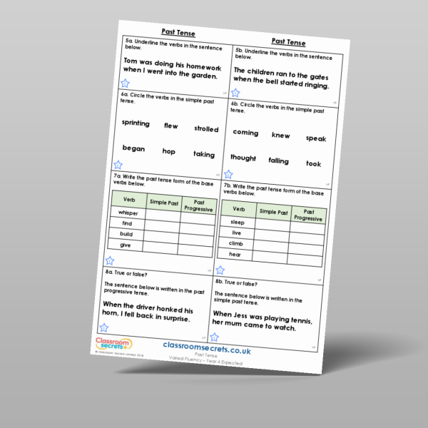 Year 4 Past Tense Varied Fluency Resource | Classroom Secrets