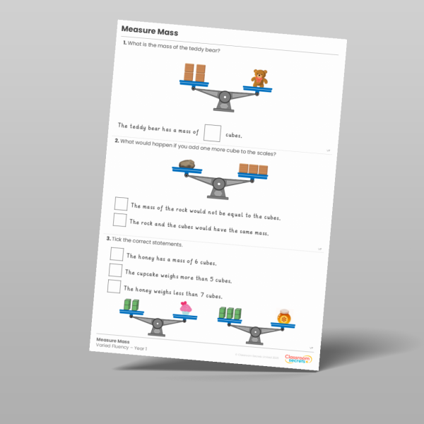 Year 1 Measure Mass Varied Fluency 3 Resource | Classroom Secrets