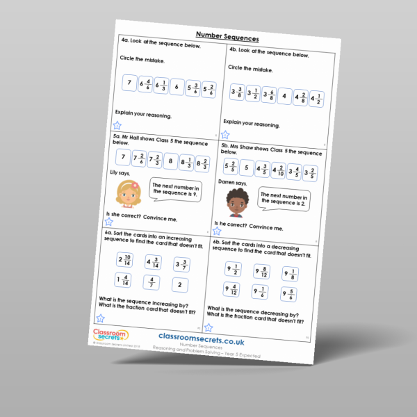 Year 5 Number Sequences Reasoning And Problem Solving Resource ...
