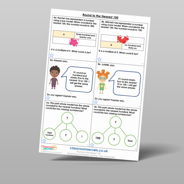 Year 4 Round To The Nearest 100 Reasoning And Problem Solving Resource ...