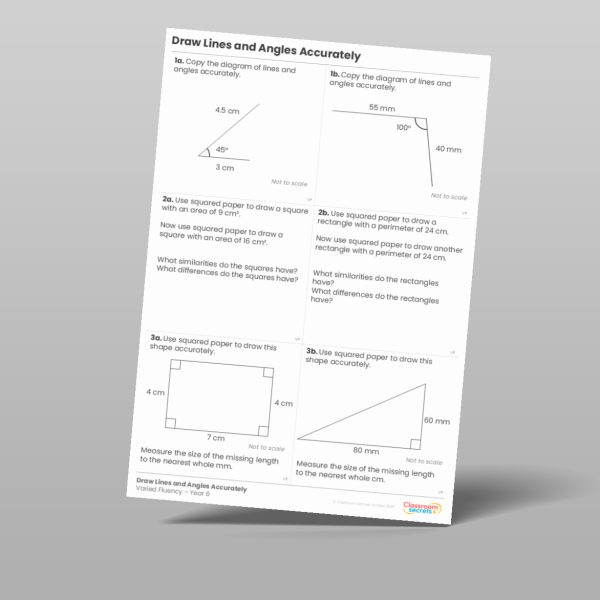 Year 6 Draw Lines And Angles Accurately Varied Fluency Resource ...