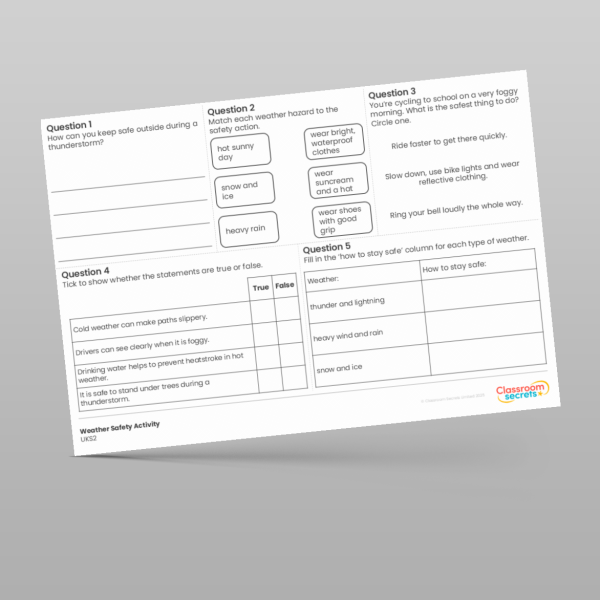 UKS2 Weather Safety Activity Resource | Classroom Secrets