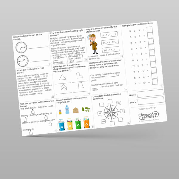 Year 3 Early Morning Work Summer Week 7 Resource | Classroom Secrets