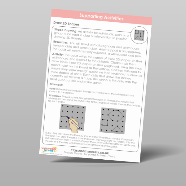 Year 2 Draw 2d Shapes Supporting Activity Resource | Classroom Secrets