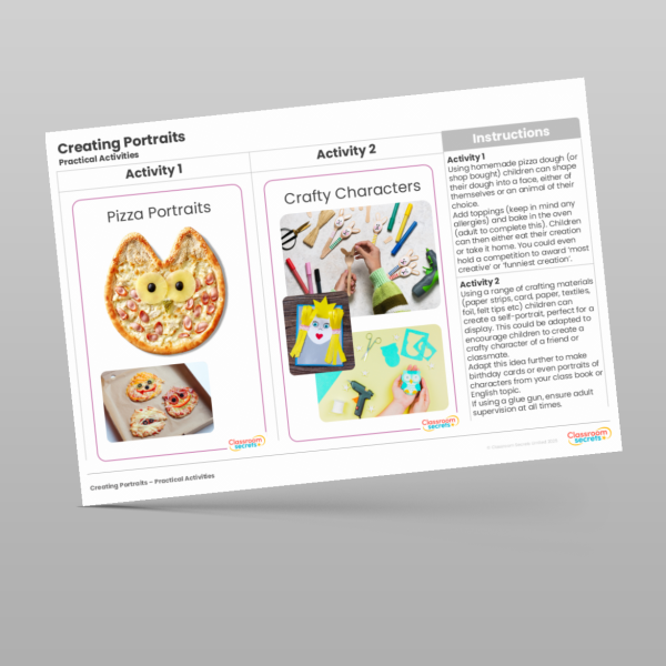 Portraits Practical Activity Resource | Classroom Secrets