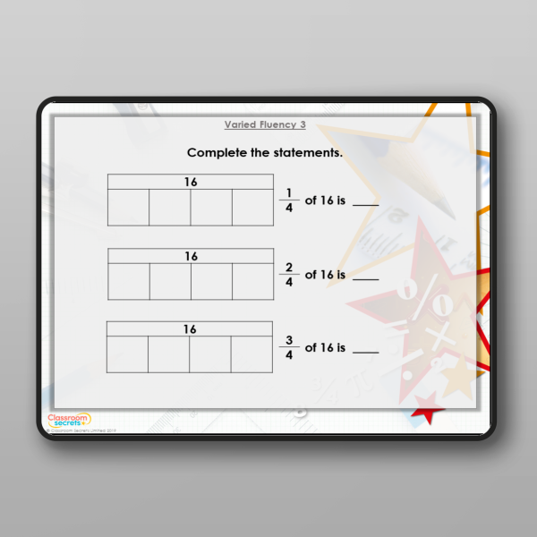 Year 2 Find Three Quarters Modelling Ppt Resource | Classroom Secrets