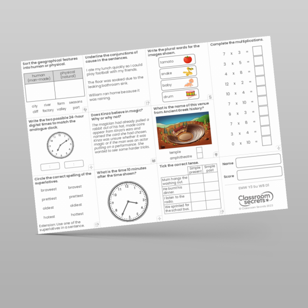 Year 3 Early Morning Work Summer Week 8 Resource | Classroom Secrets