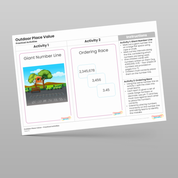 Year 6 Place Value Outdoor Maths Resource | Classroom Secrets