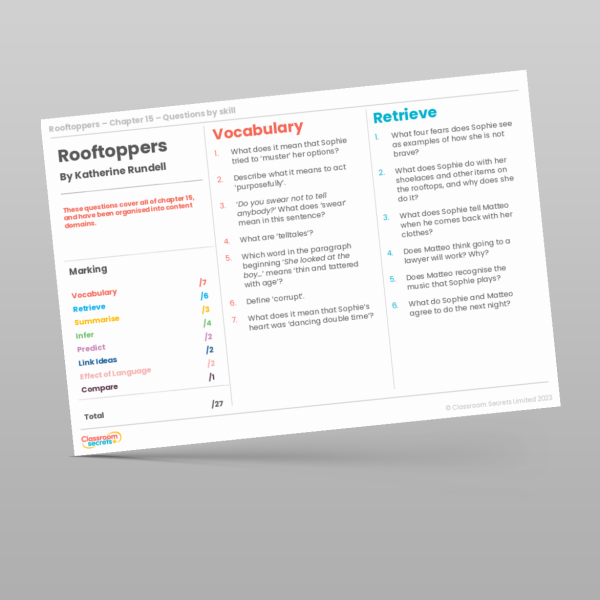 UKS2 Reading Skills Rooftoppers Chapter 15 Resource | Classroom Secrets