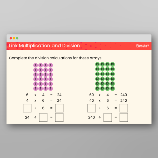 Year 3 Link Multiplication And Division Teaching Ppt Resource | Classroom Secrets