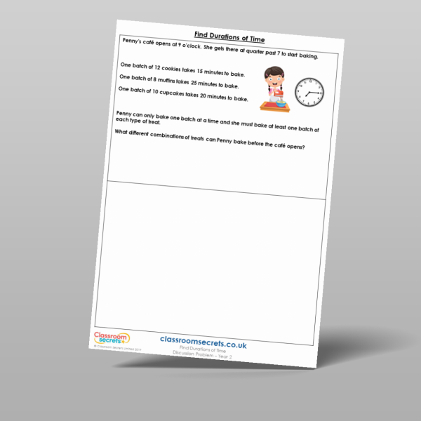 Year 2 Find Durations Of Time Discussion Problem Resource | Classroom ...